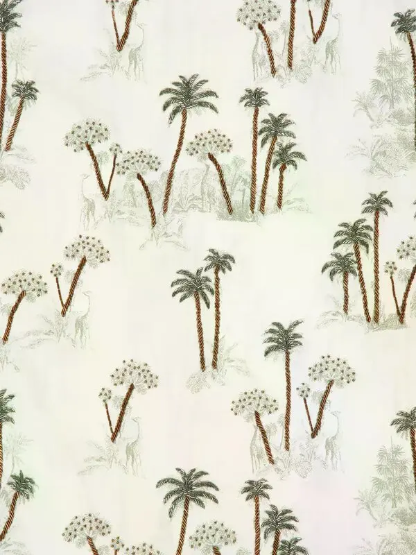 BAZISZT Rico Bead-embellished Palm-tree Shirt - Neutrals
