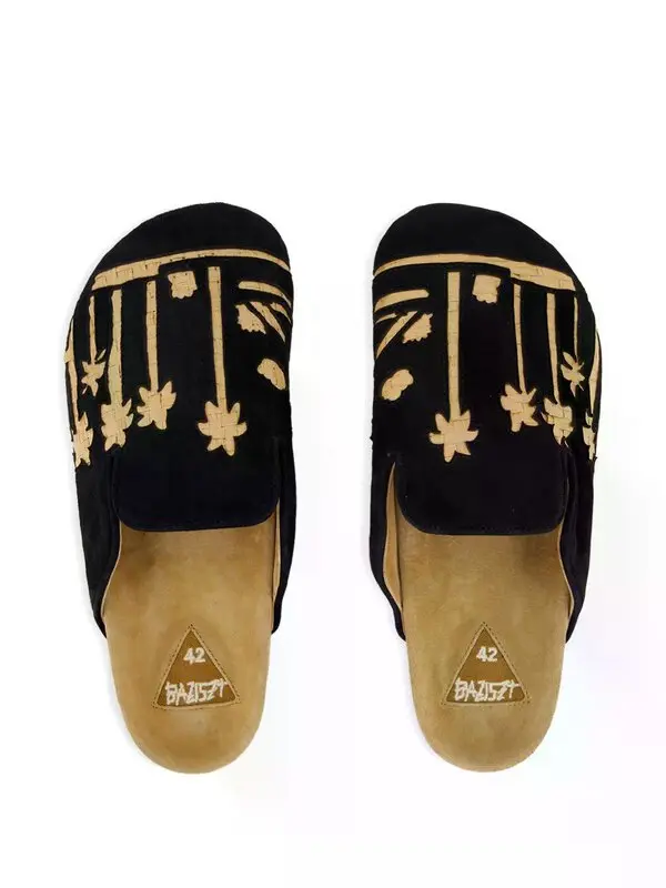 BAZISZT Palm-tree Suede Slippers