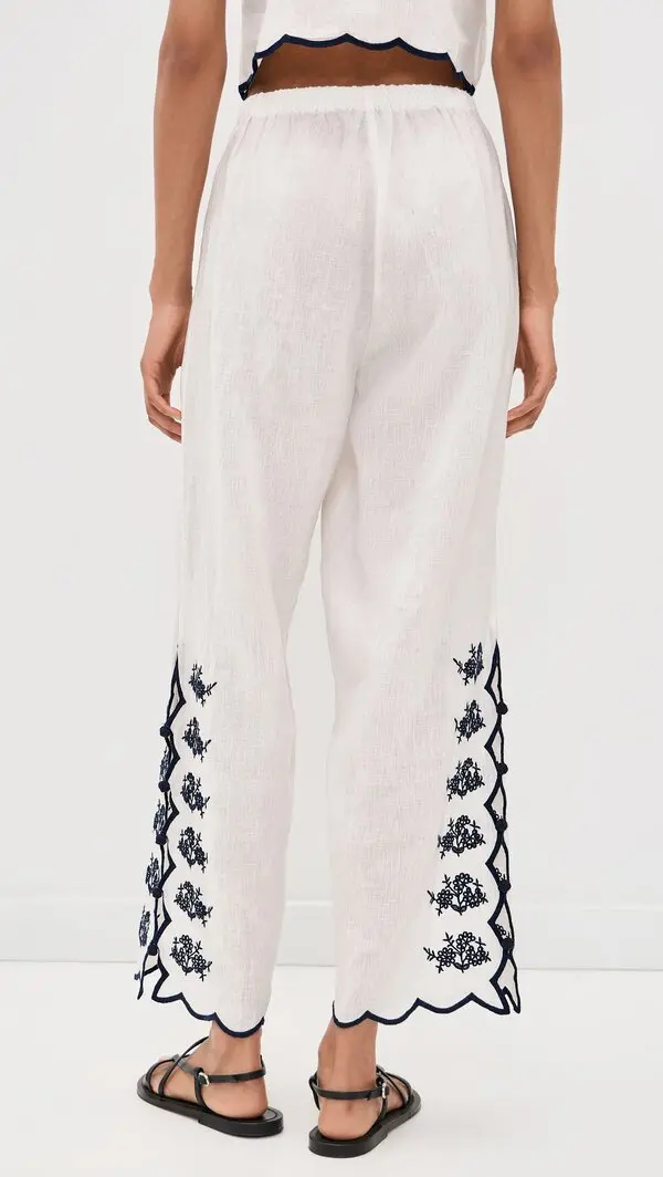 Cami Nyc Madrid Embroidered Linen Pants