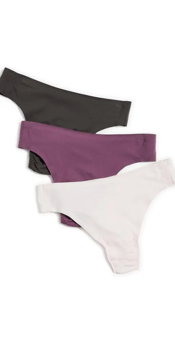 Spanx Smooth Fit-to-you Thongs 3-pack Box - Pn/rs Bd/dk Ca