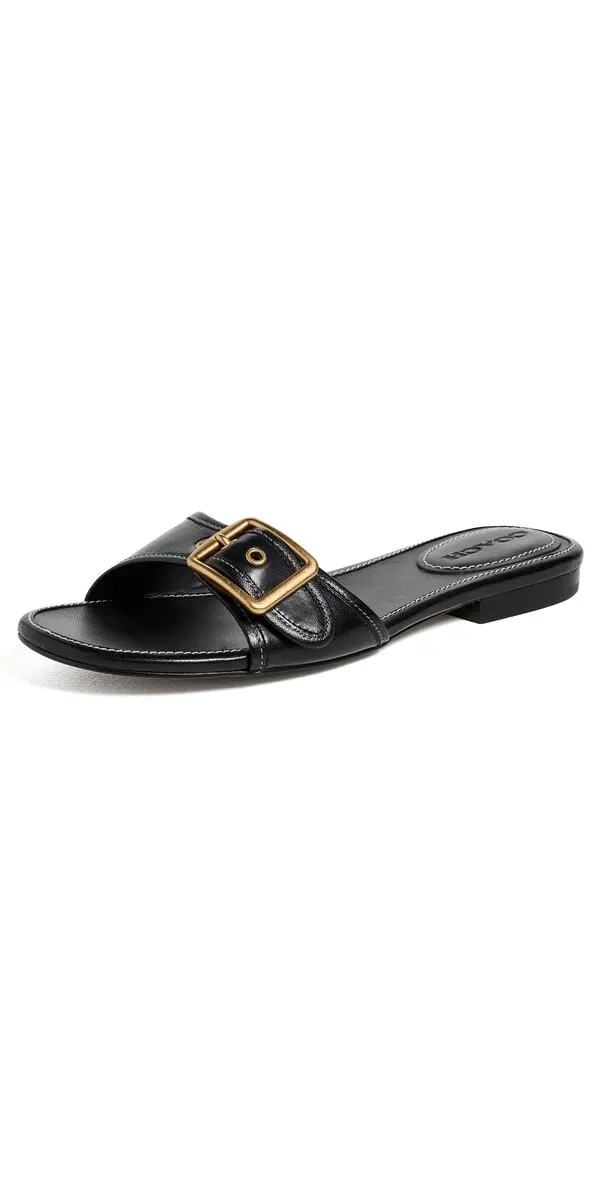 COACH Margot Flat Sandals - Black