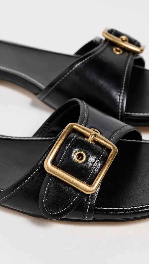 COACH Margot Flat Sandals - Black