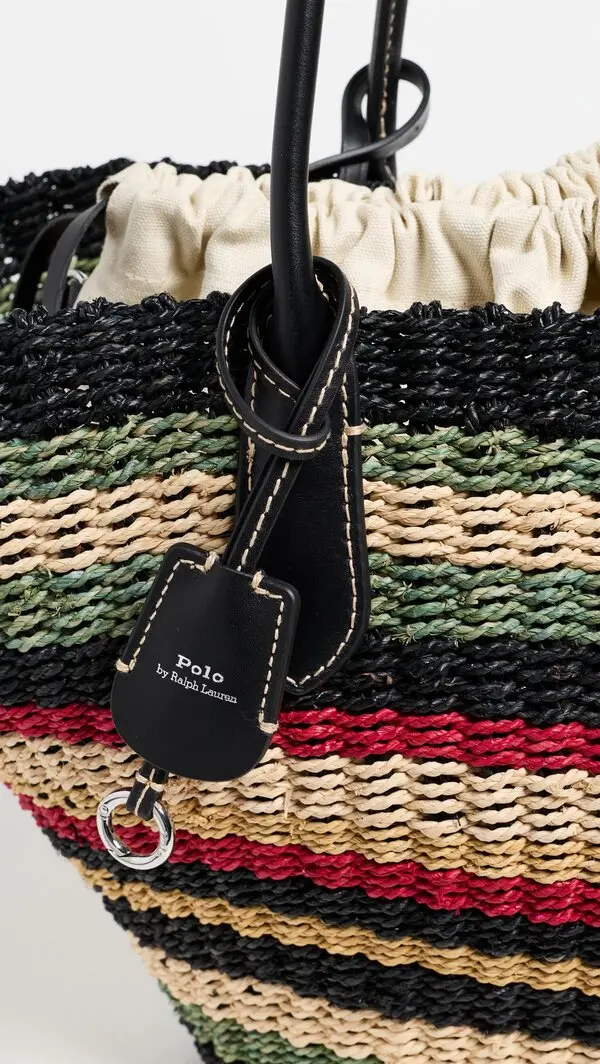 Polo Ralph Lauren Bellport Stripe Raffia Basket Tote Bag - Multi Stripe