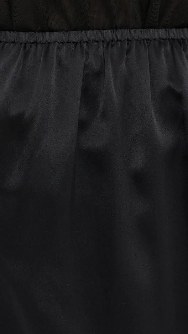 Co Lace Trim Silk Slip Skirt