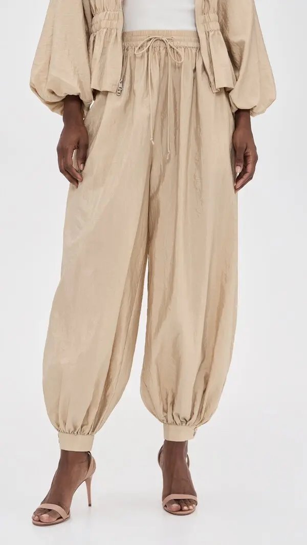 Cinq À Sept Tumbled Woven Verne Balloon Pants - Khaki
