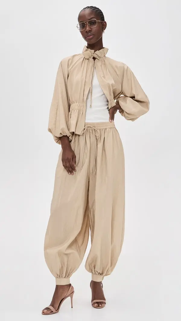 Cinq À Sept Tumbled Woven Verne Balloon Pants - Khaki