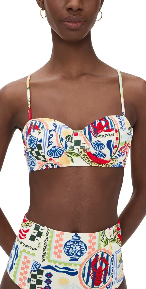 Hunter Bell Printed Bikini Top - Coastal Conversation