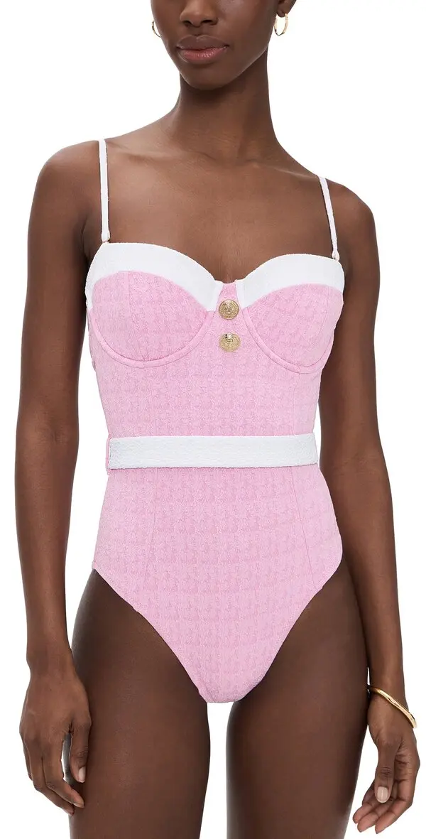 L'Agence Amie Colorblock Chic Piece Swim Suit - Blush