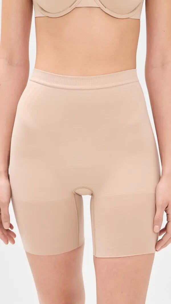 Spanx Sculpt Gofigure Mid Thigh Shorts - Chai