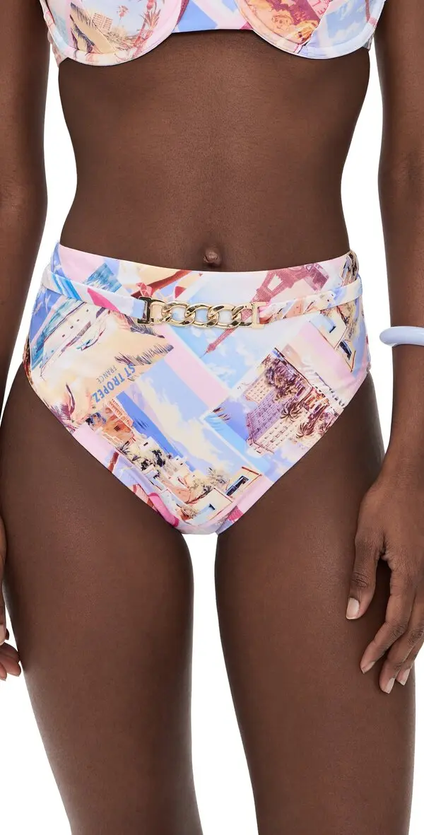 L'Agence Vanessa Postcard Bikini Bottom - Multi