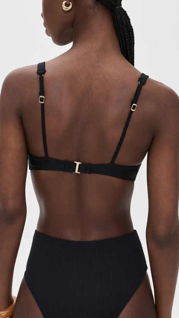 L'Agence Solid Lexie Bikini Top - Black