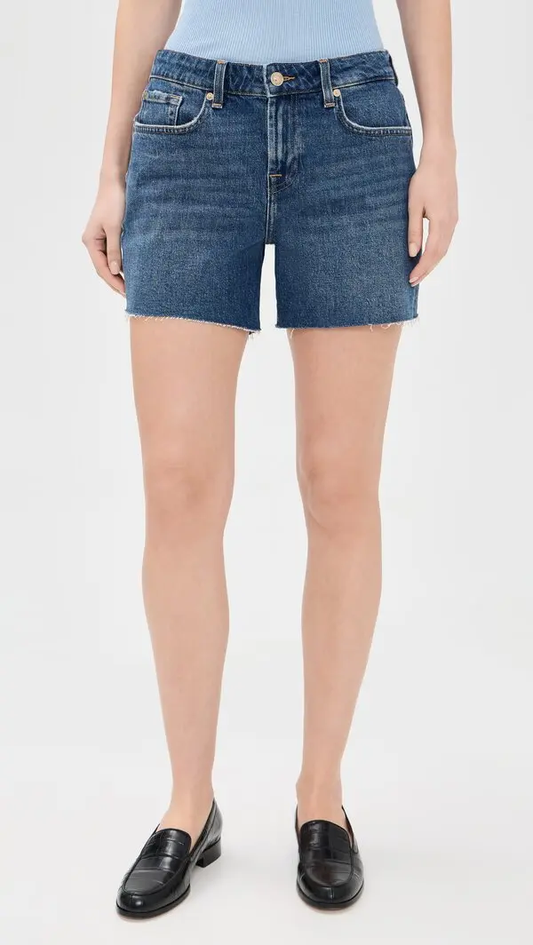 7 For All Mankind Monroe Long Denim Shorts - Explorer