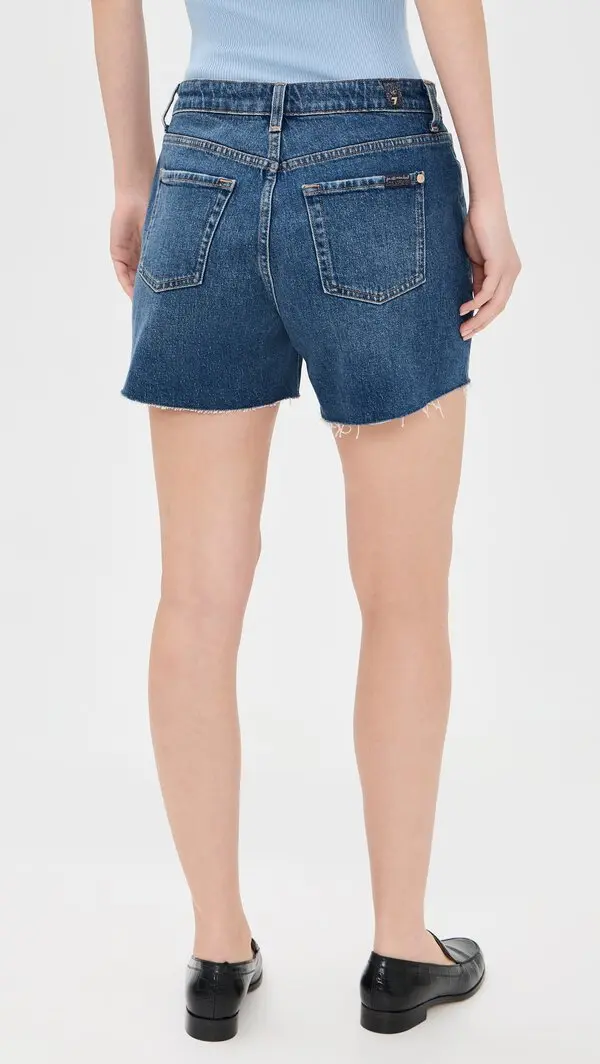 7 For All Mankind Monroe Long Denim Shorts - Explorer