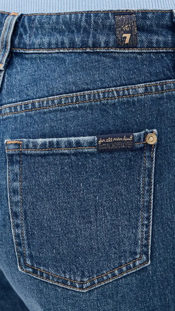 7 For All Mankind Monroe Long Denim Shorts - Explorer