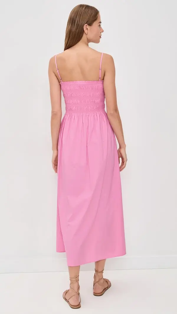 PISTOLA Bianca Smocked Bodice Midi Dress - Honeysuckle
