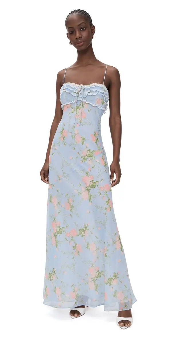 For Love & Lemons Natalie Maxi Dress - Blue