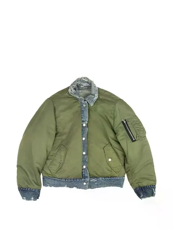 Amiri Reversible Distressed Denim Jacket - Green
