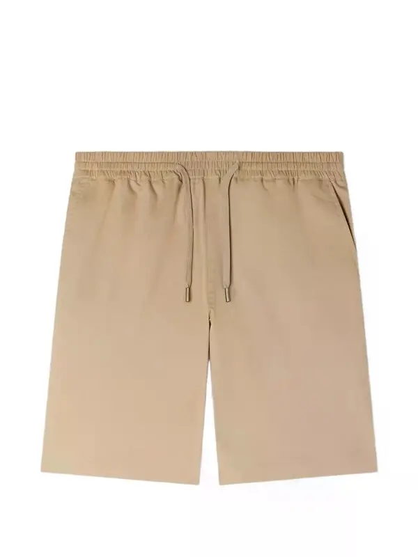 Sandro Cotton Blend Drawstring Waist Shorts - Neutrals