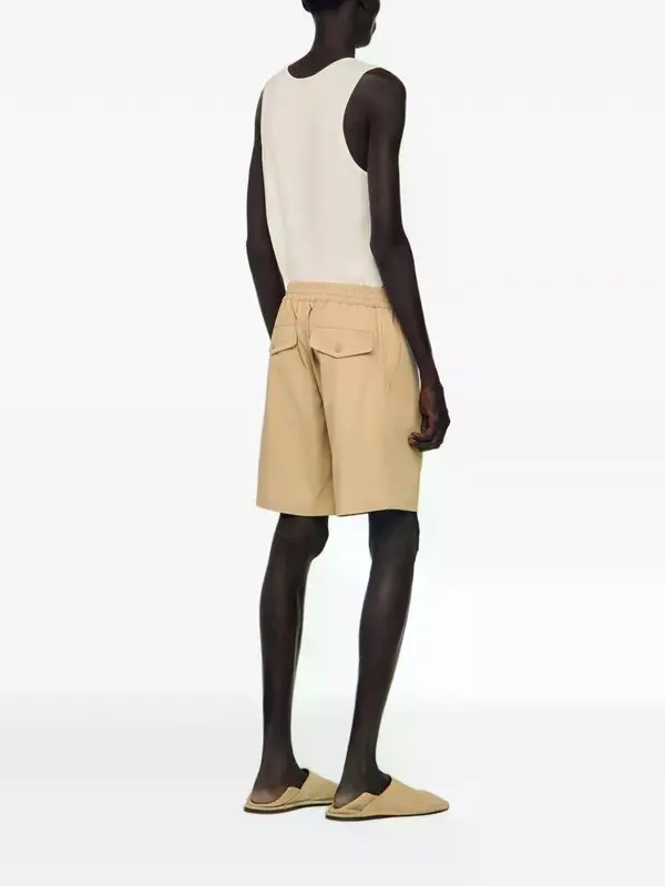 Sandro Cotton Blend Drawstring Waist Shorts - Neutrals