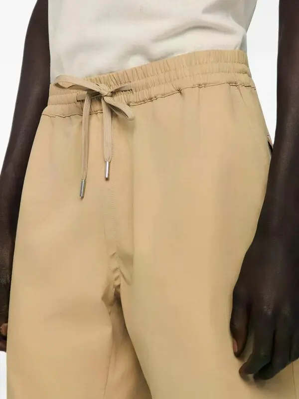 Sandro Cotton Blend Drawstring Waist Shorts - Neutrals