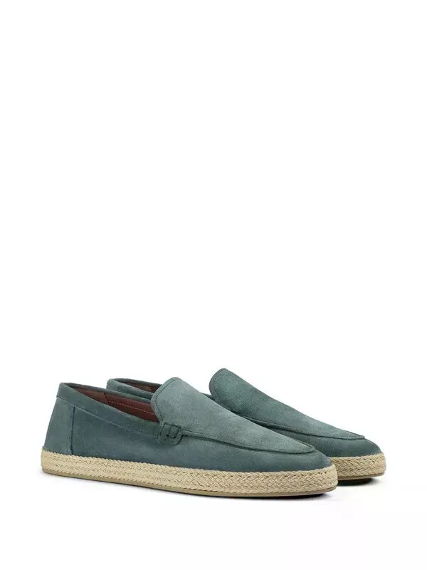 DOUCAL'S Suede Braided-trim Espadrilles - Blue
