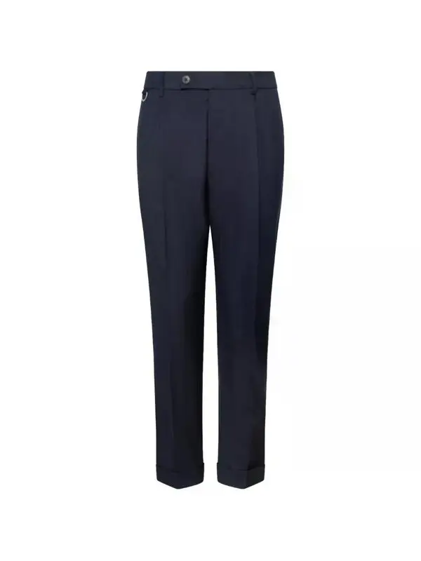 LOW BRAND Pressed-crease Turn-up Trousers