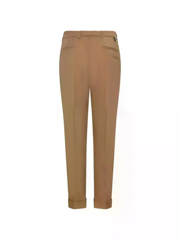 LOW BRAND Pressed-crease Turn-up Trousers