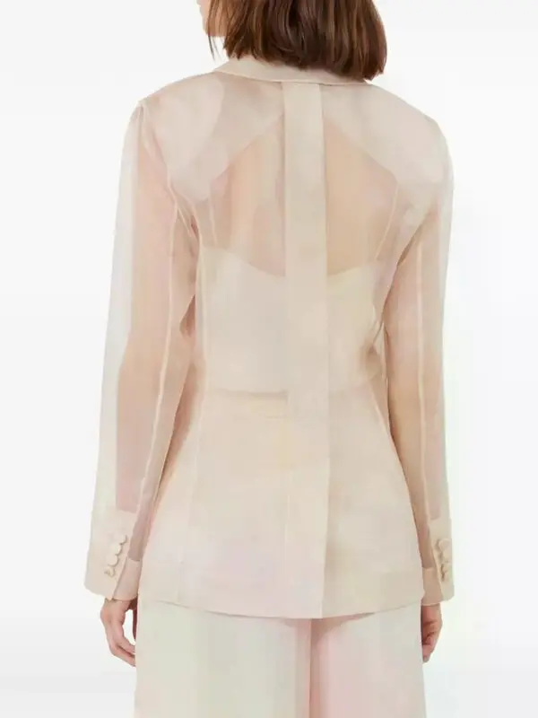 Max Mara Slogan Silk-organza Blazer - Neutrals