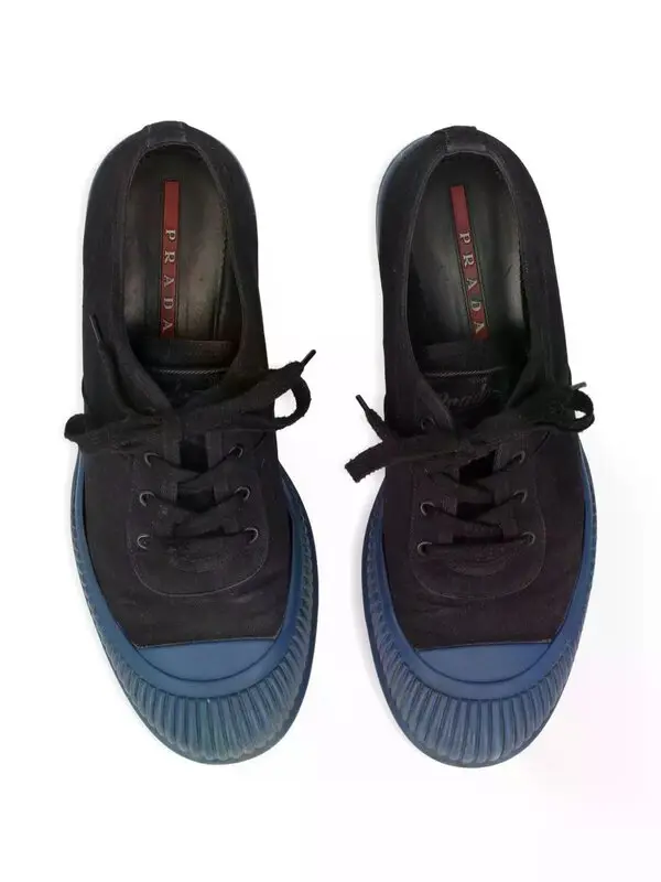 Prada Ribbed Toe Cap Sneakers