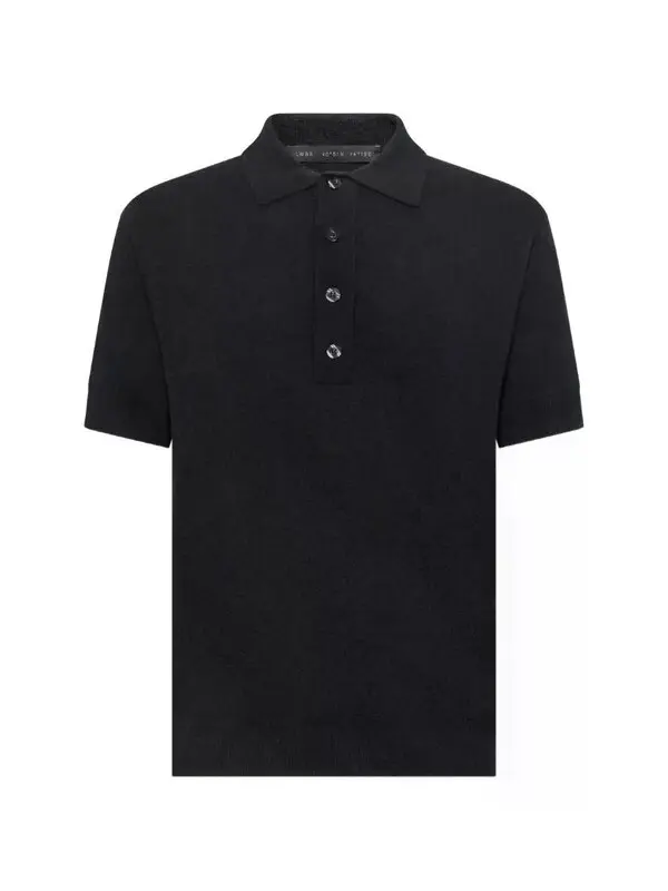 LOW BRAND Ribbed-trim Knitted Polo Shirt - Black