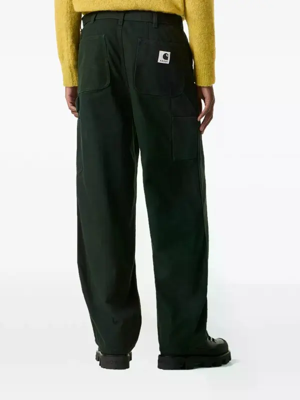 Sacai X Carhartt Wip Belted Panelled Pants - Green