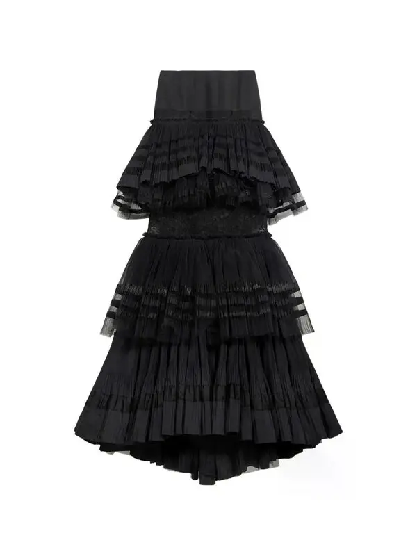 Blumarine Tiered Maxi Skirt - Black