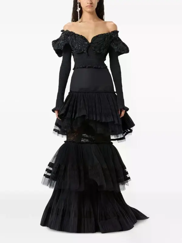 Blumarine Tiered Maxi Skirt