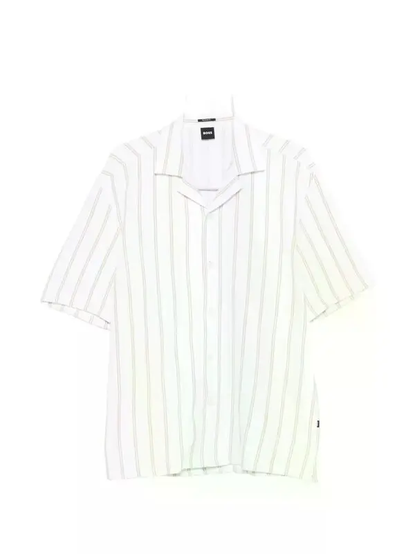 BOSS Stripe-pattern Ribbed Shirt - White
