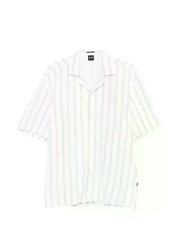 BOSS Stripe-pattern Ribbed Shirt - White