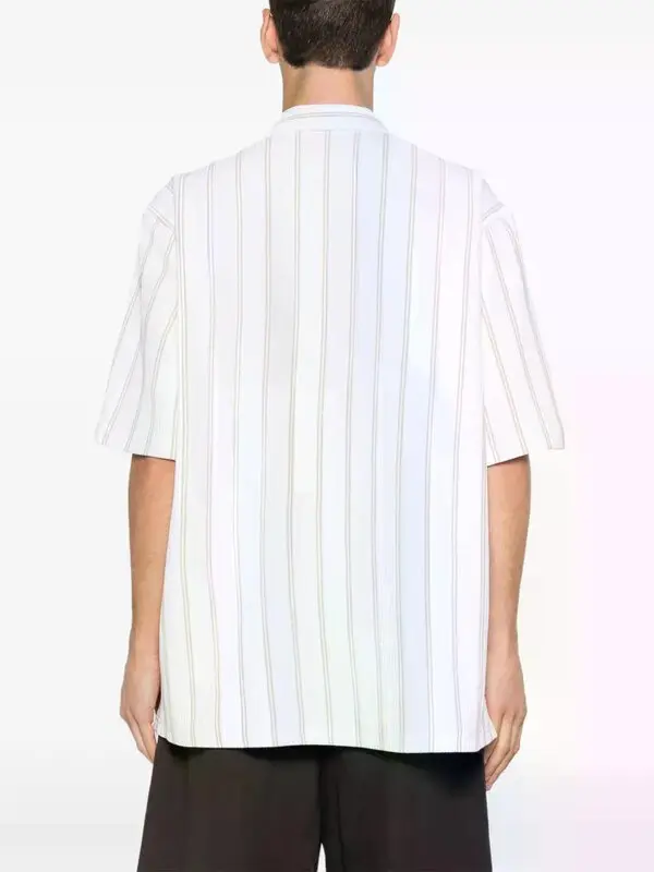 BOSS Stripe-pattern Ribbed Shirt - White