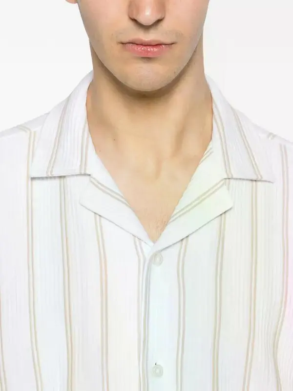 BOSS Stripe-pattern Ribbed Shirt - White