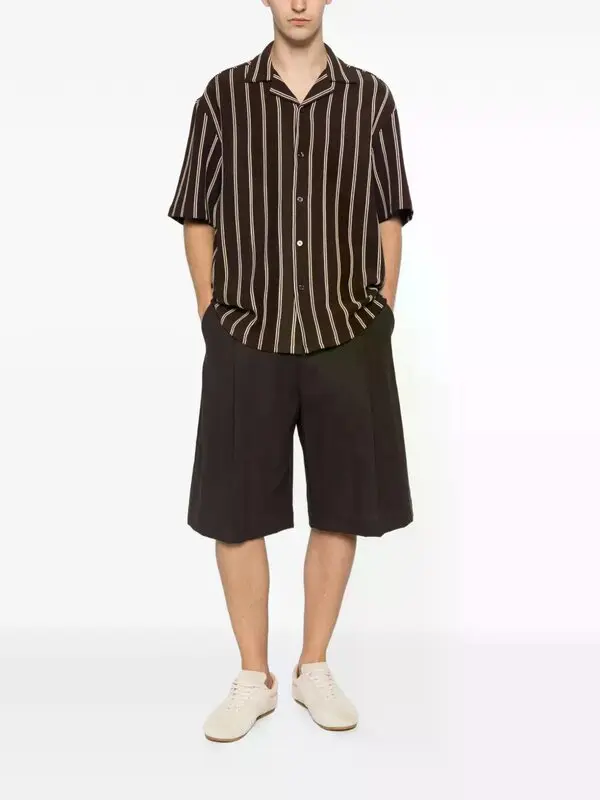 BOSS Striped Ribbed-knit Shirt - Brown