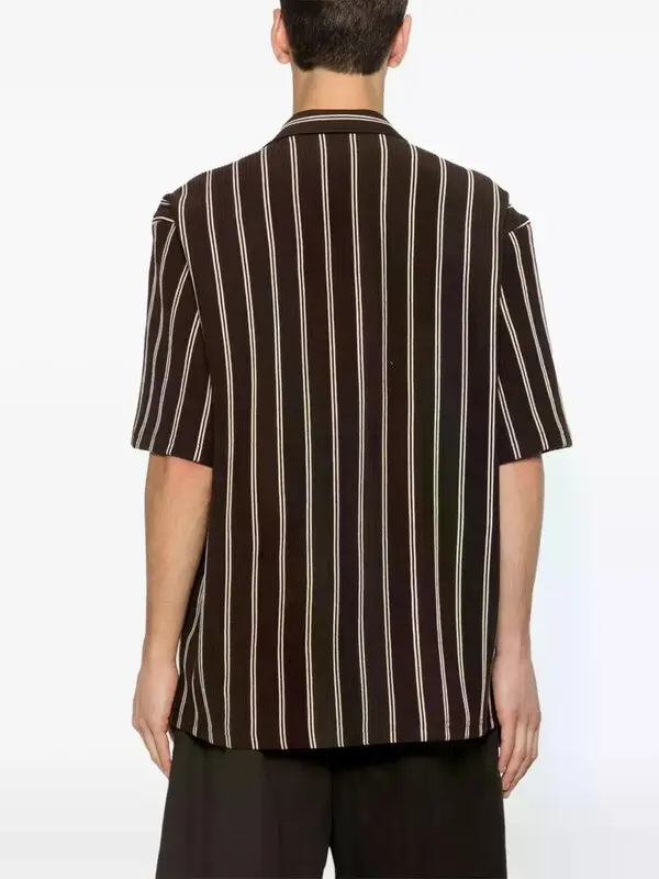 BOSS Striped Ribbed-knit Shirt - Brown