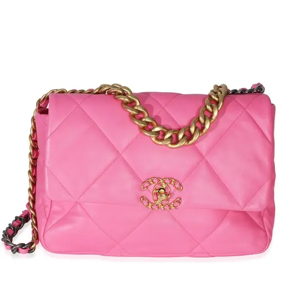 Chanel Quilted Lambskin 19 Flap Bag - Pink