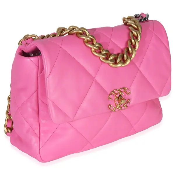 Chanel Quilted Lambskin 19 Flap Bag - Pink
