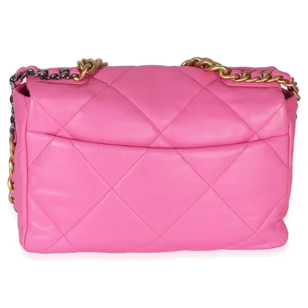 Chanel Quilted Lambskin 19 Flap Bag - Pink