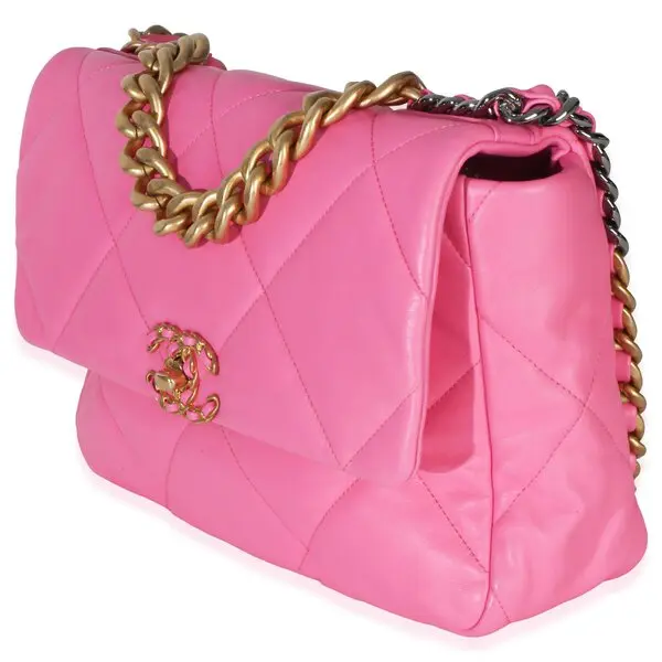 Chanel Quilted Lambskin 19 Flap Bag - Pink