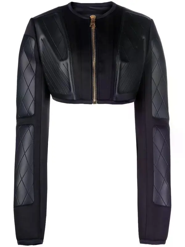 Balmain Cropped Faux-leather Jacket