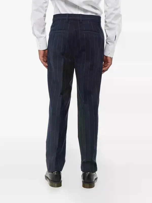 Brunello Cucinelli Pinstripe Pleated Trousers - Blue