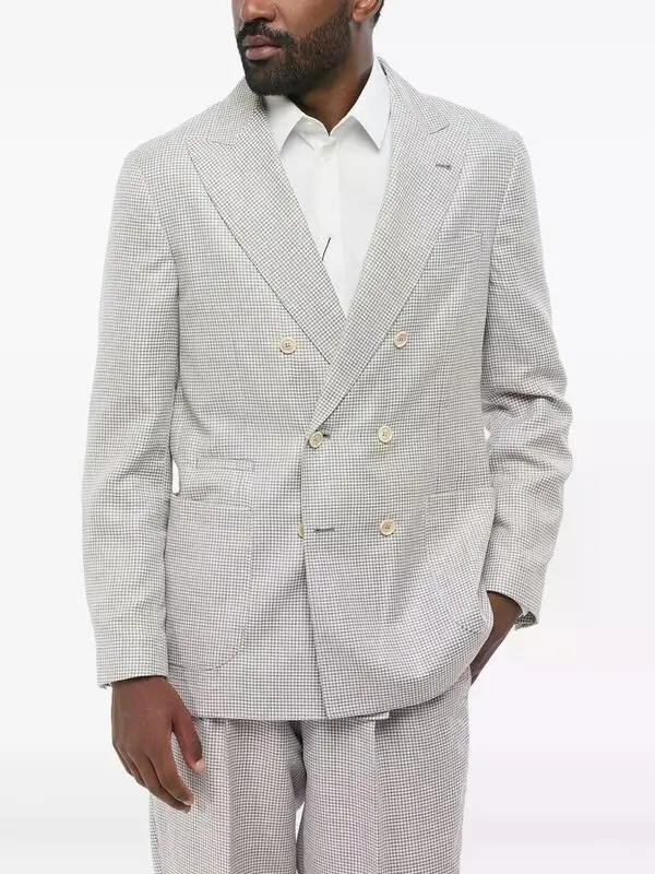 Brunello Cucinelli Houndstooth Double-breasted Suit