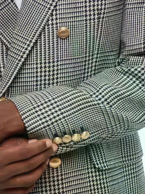 Brunello Cucinelli Double-breasted Checked-pattern Blazer