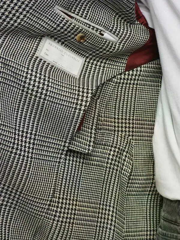 Brunello Cucinelli Double-breasted Checked-pattern Blazer