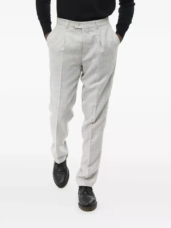 Brunello Cucinelli Pleated Check Trousers