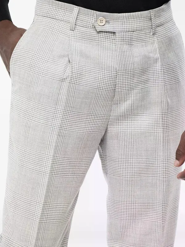 Brunello Cucinelli Pleated Check Trousers